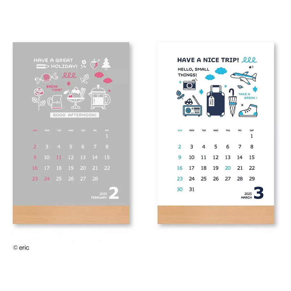 Eric Small Things 2025 Tear Desktop Calendar Neon | M.Lovewell