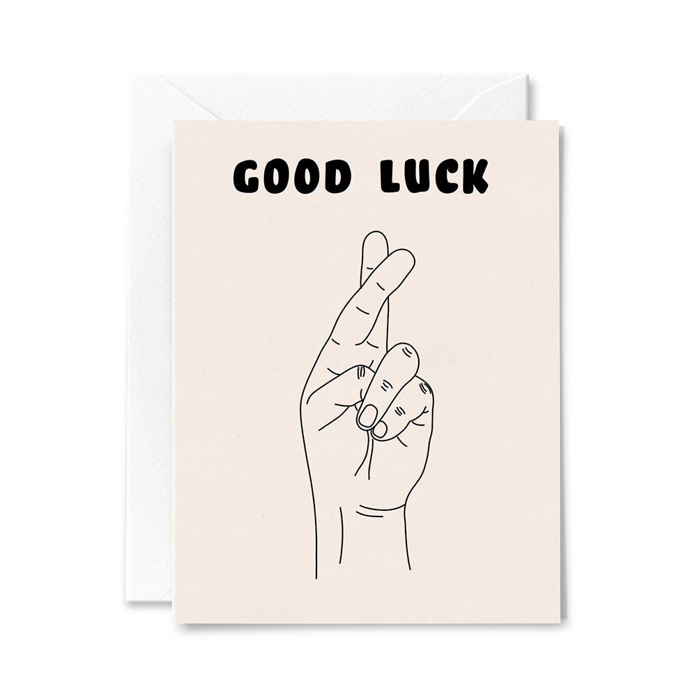 Good Luck Fingers Crossed Card | M.Lovewell