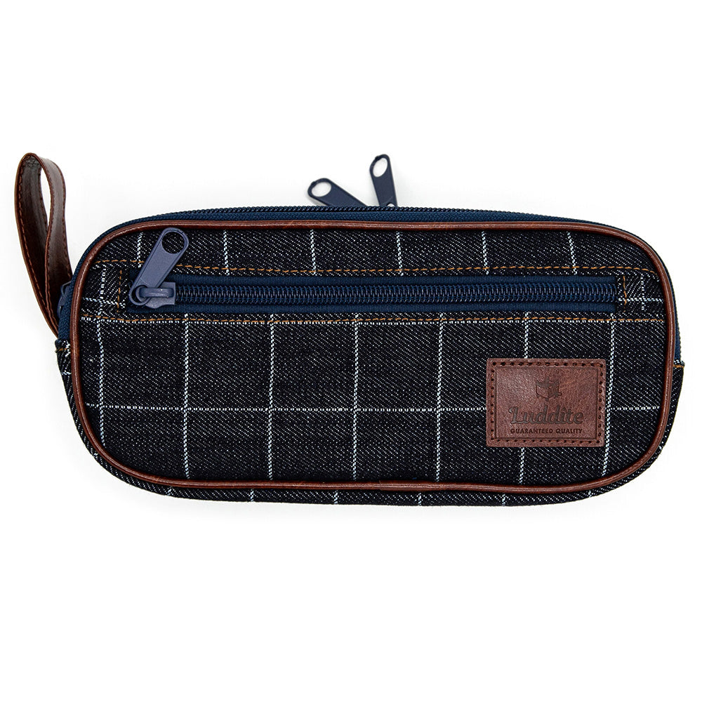 Luddite Denim Resonate Pen Case - Window Pane | M.Lovewell