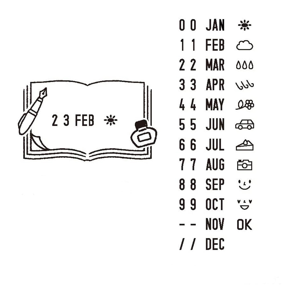 Midori Paintable Rotating Date Stamp - Stationery | M.Lovewell