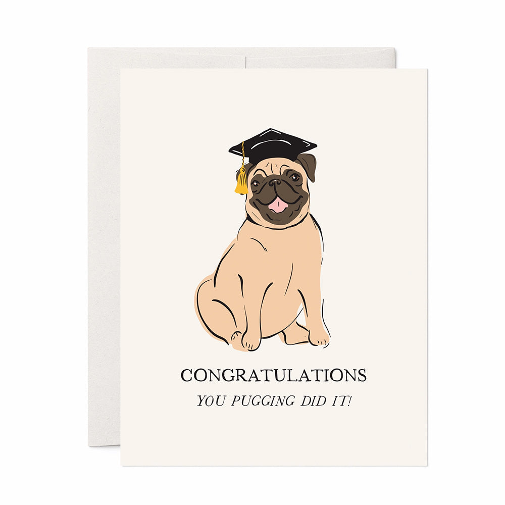 Pug Graduation Card | M.Lovewell