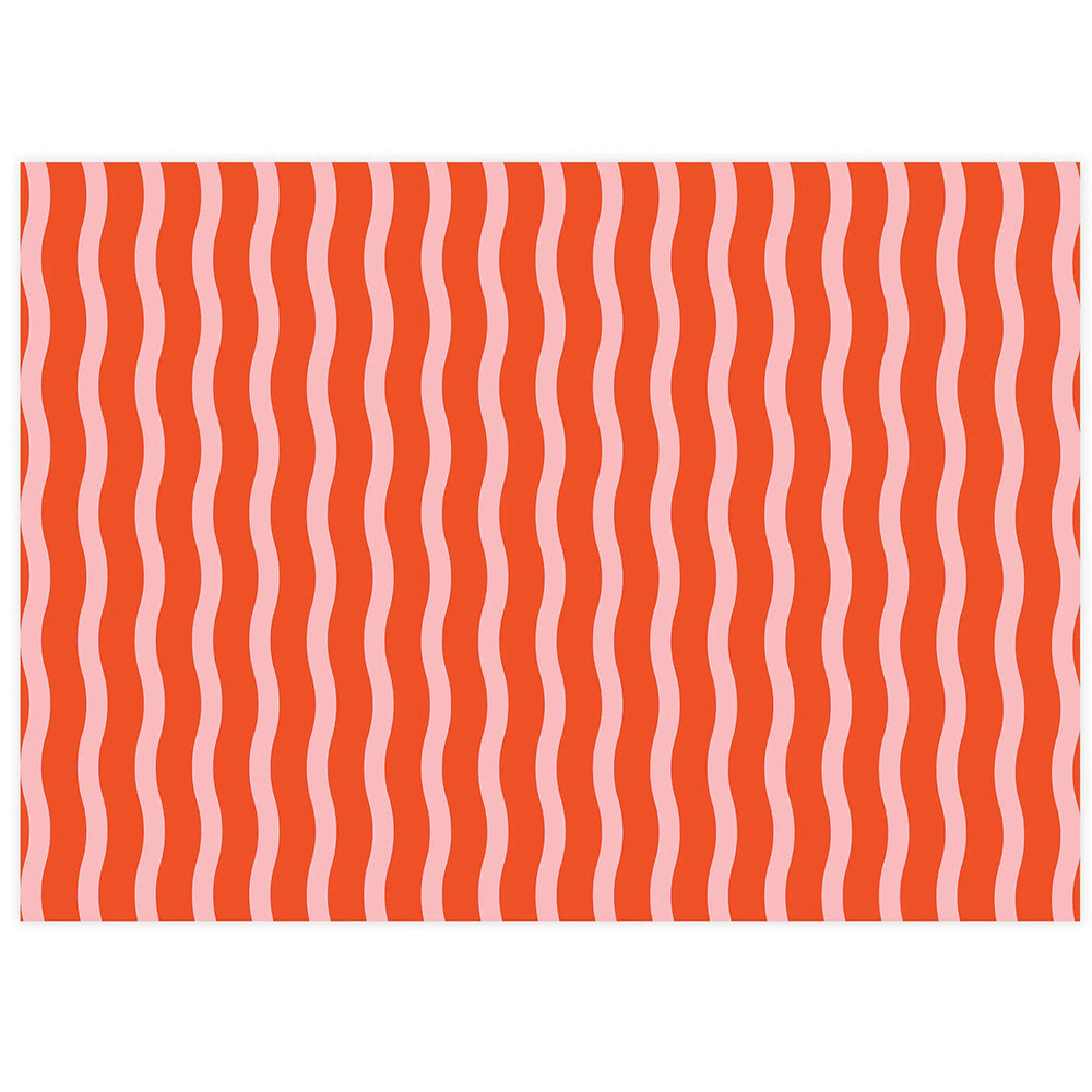 Fussy Stripe Tissue Paper - Tangy Red | M.Lovewell